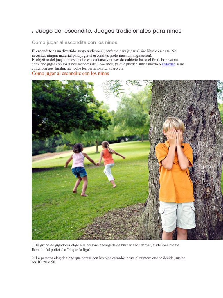 Cómo jugar al escondite tradicional | PDF