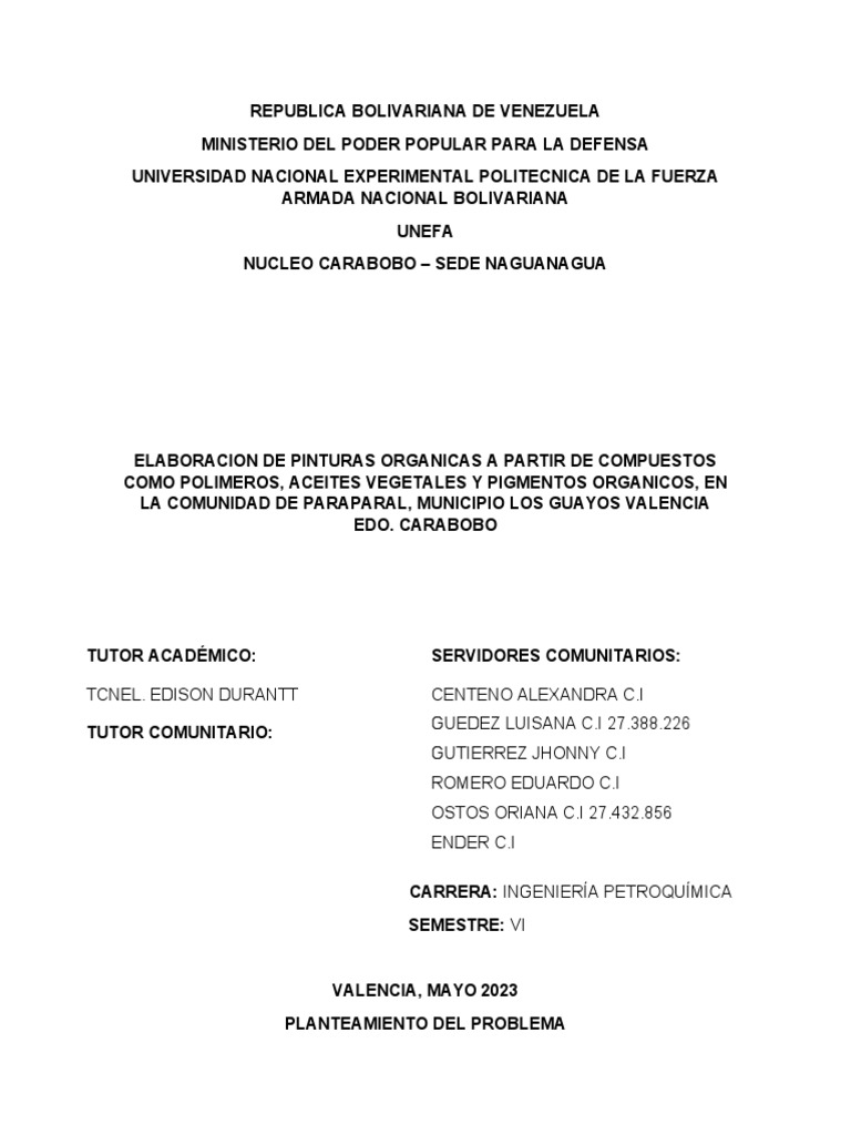 Proyecto de Servicio Comunitario | PDF | Residuos | Pintar