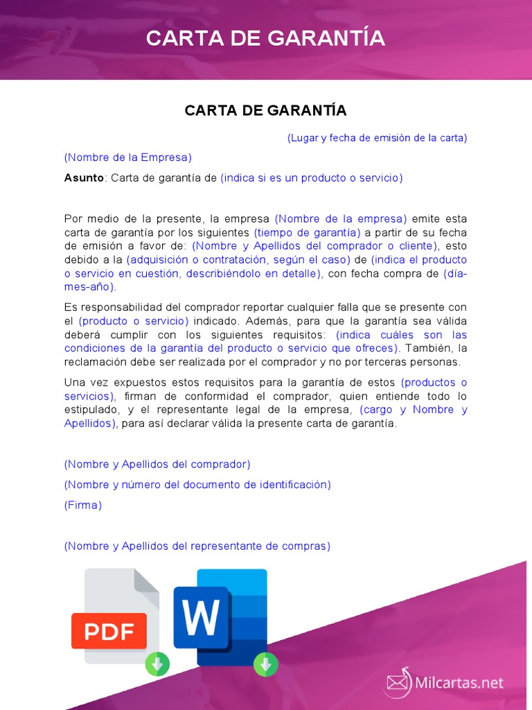 Carta de Garantia | PDF