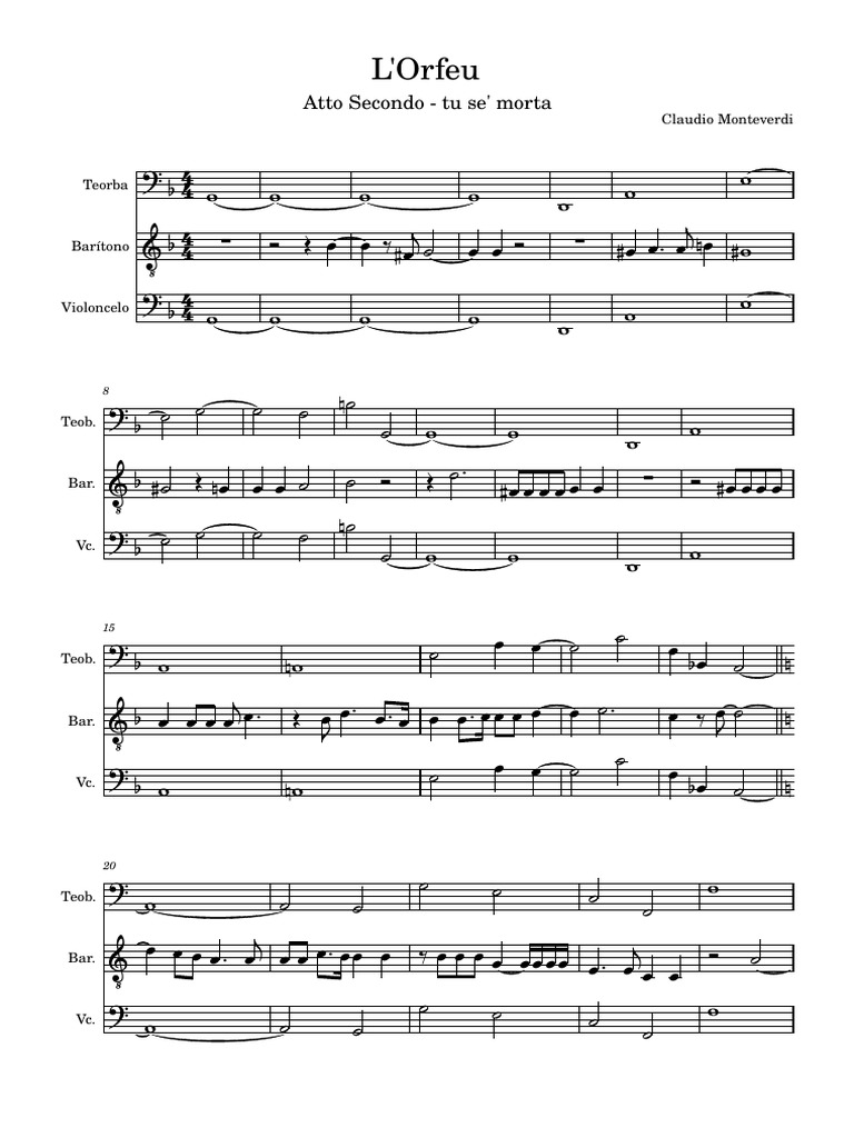 L'Orfeu-Partitura e Partes | PDF