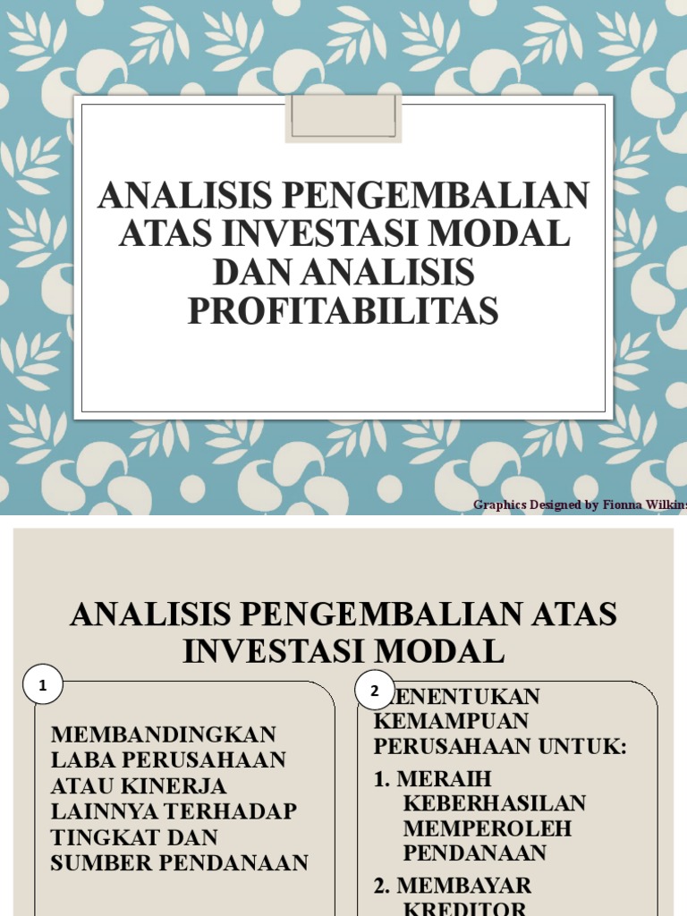 Pertemuan 11 - Pengembalian Atas Investasi Modal Dan Profitabilitas | PDF