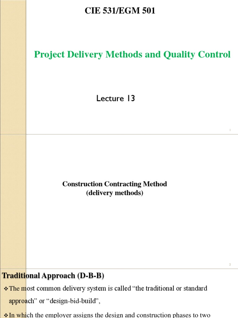 Lecture 13 - CIE 531 - EGM 501 - 2021 | PDF | Construction Management ...
