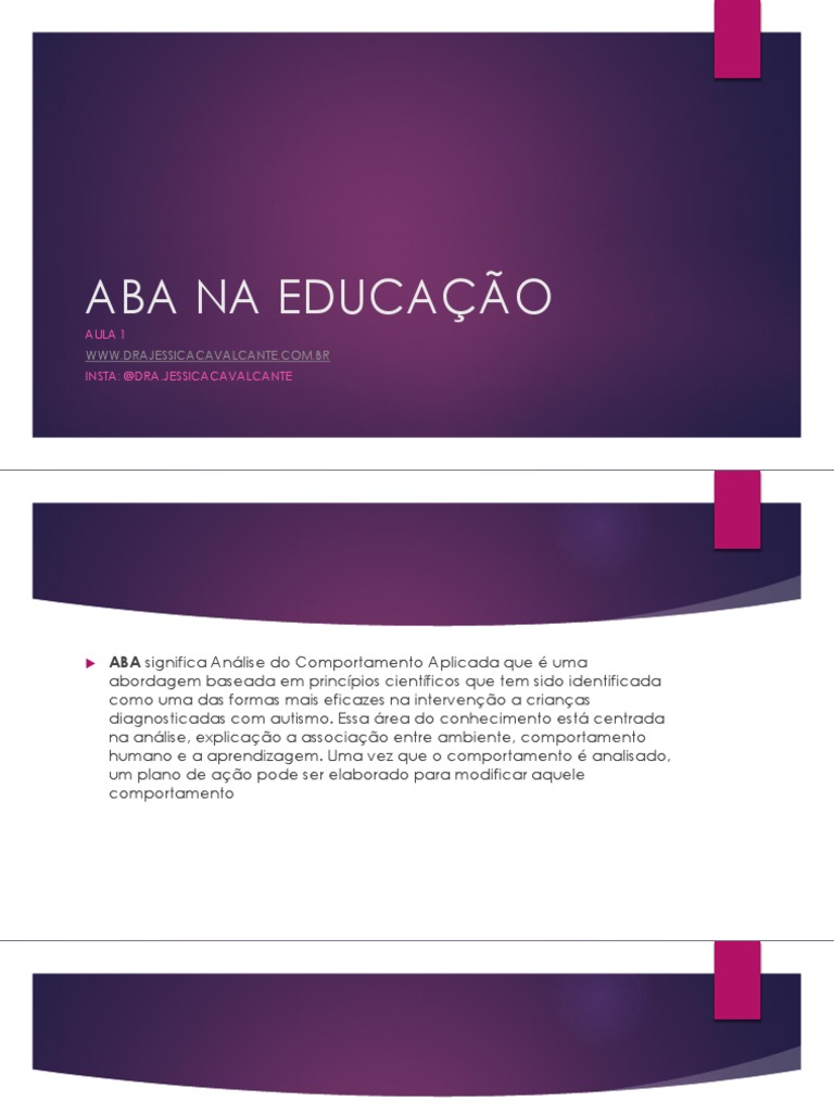 ABA Aula 1 | PDF | Comportamento | Reforço