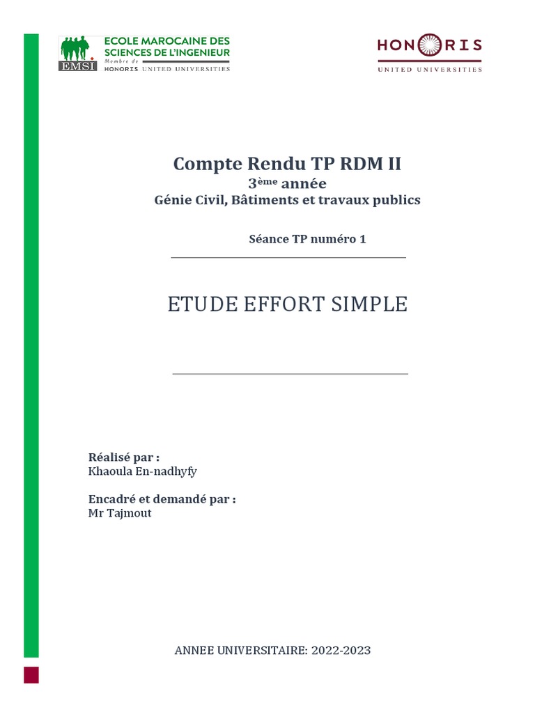 Rapport TP RDM | PDF