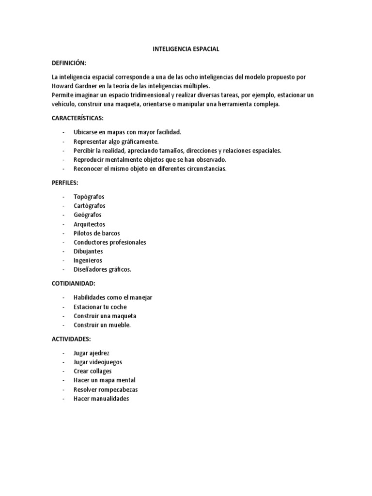 Inteligencia Espacial | PDF