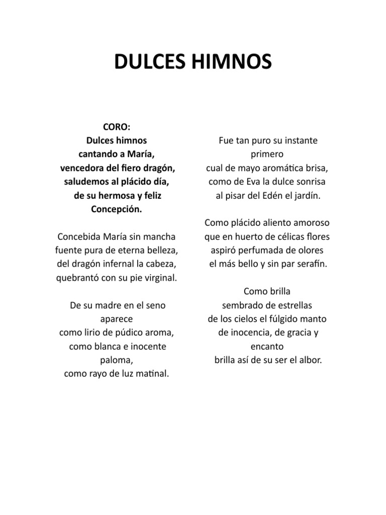 Letra de Dulces Himnos | PDF