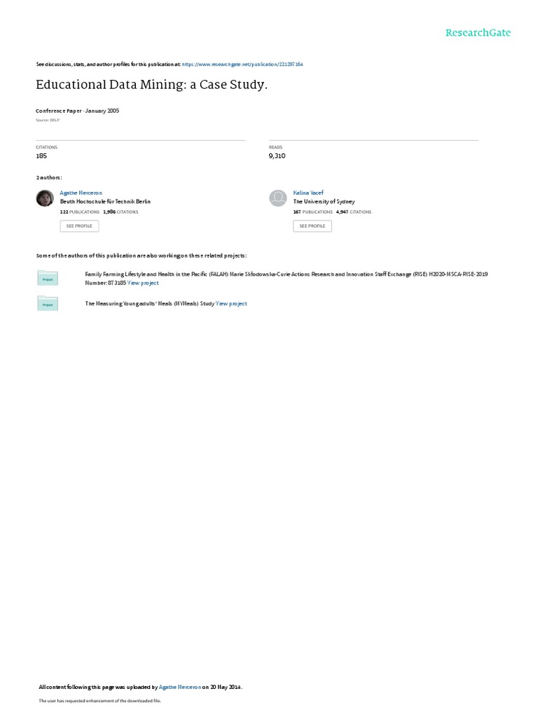 Educational Data Mining A Case Study | PDF | Cluster Analysis | Learning