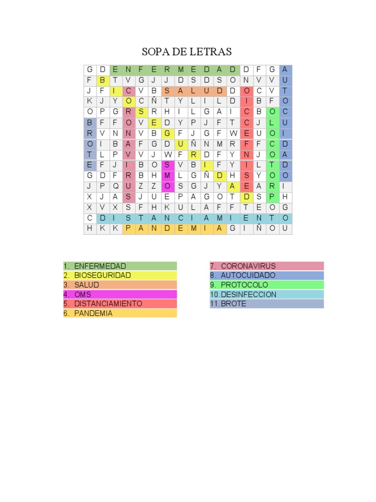 Sopa de Letras Fundamentos | PDF