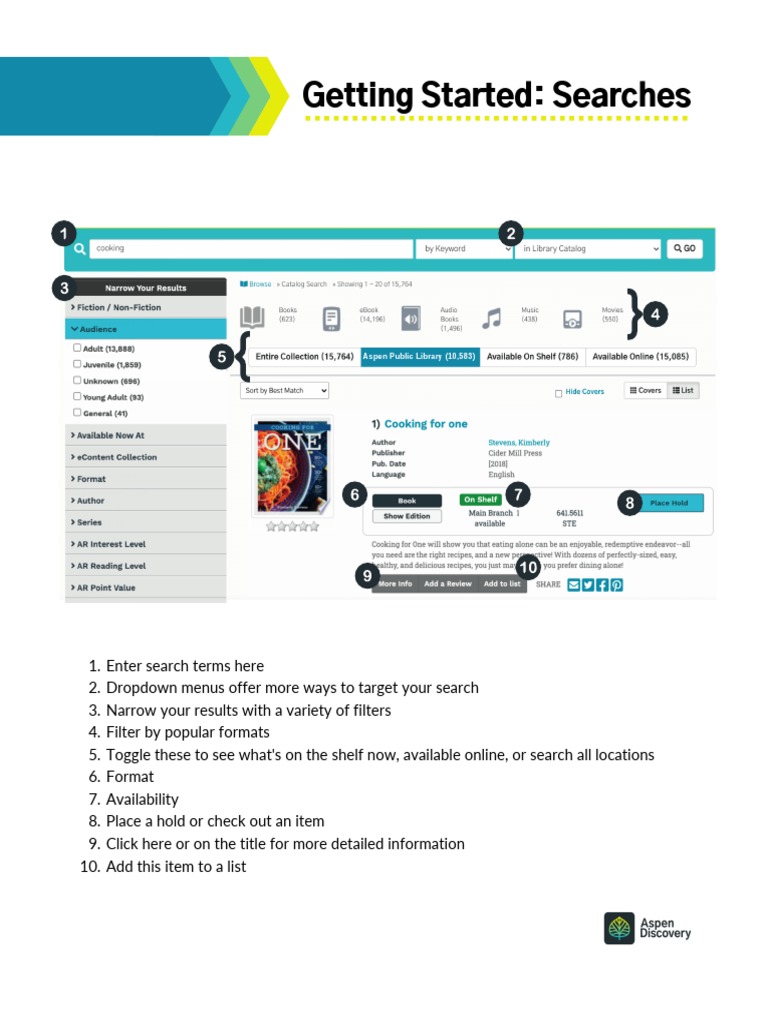 Aspen Discovery Quick Start Guide - June 2022 | PDF | Menu (Computing ...