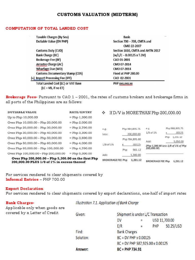 Customs Valuation | PDF | Customs | Taxes