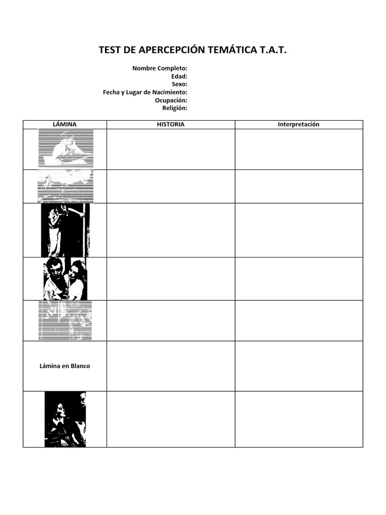 Test de Apercepción Temática (TAT) | PDF