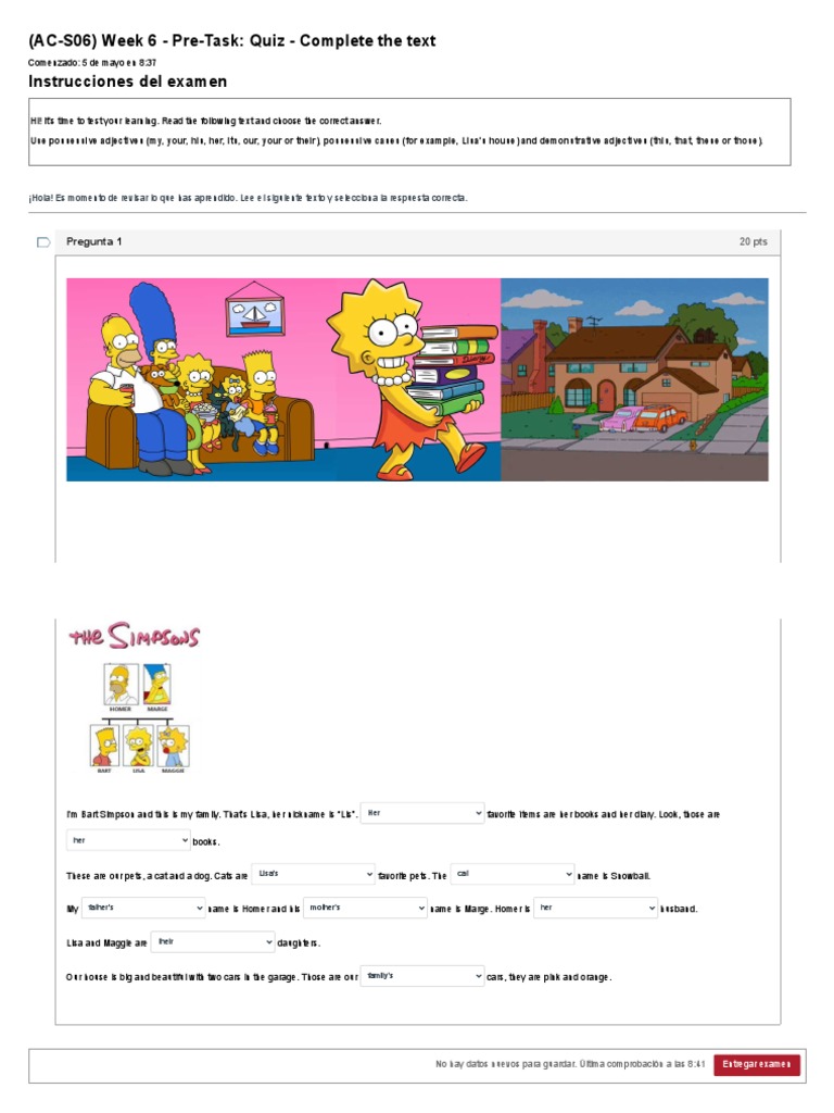 Examen - (AC-S06) Week 6 - Pre-Task - Quiz - Complete The Text | PDF