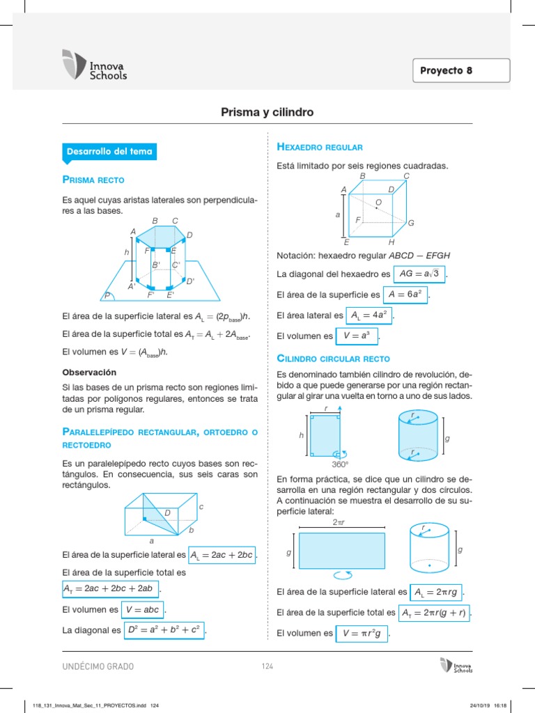 3 Prisma y Cilindro | PDF | Geometría Elemental | Matemática Elemental