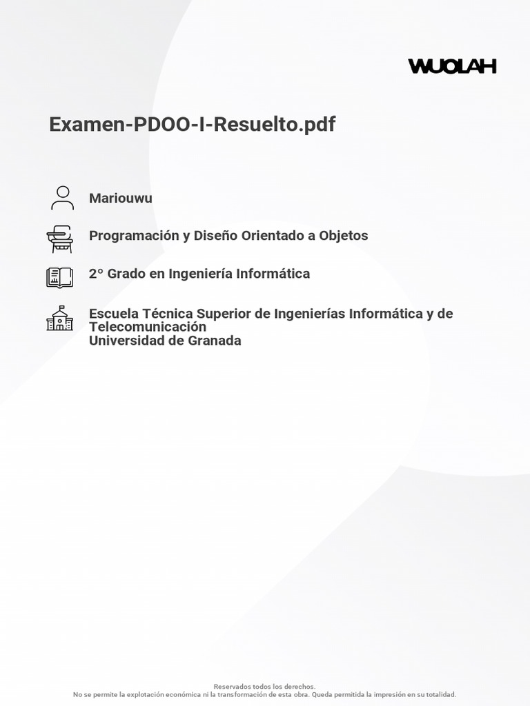 Examen PDOO I Resuelto | PDF | Java (lenguaje de programación ... Examen PDOO I Resuelto | PDF | Java (lenguaje de programación ...