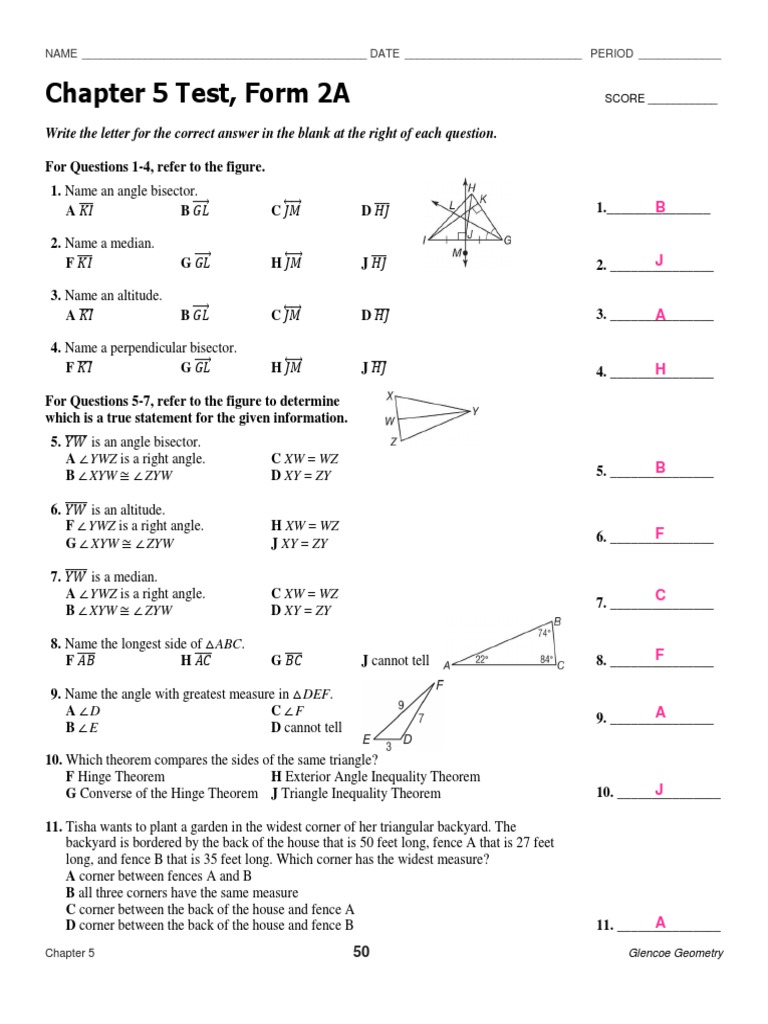 Chapter 5 Test, Form 2A | PDF
