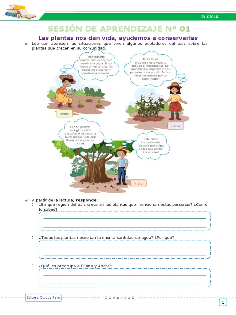 Anexo de Sesiones de Aprendizaje - EDA IV Semana 1 - Editora Quipus Perú | PDF | Contaminación ...