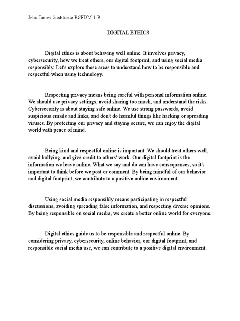 Digital Ethics | PDF