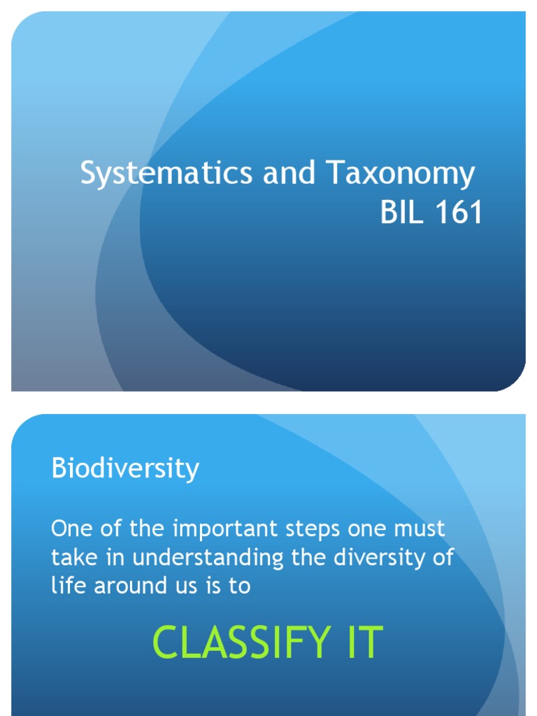 161S16 Systematics | PDF | Phylogenetic Tree | Taxonomy (Biology)