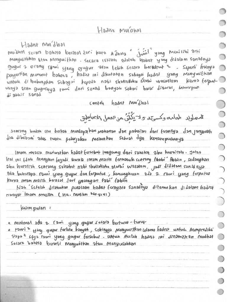 Hadits Mu'dhal | PDF