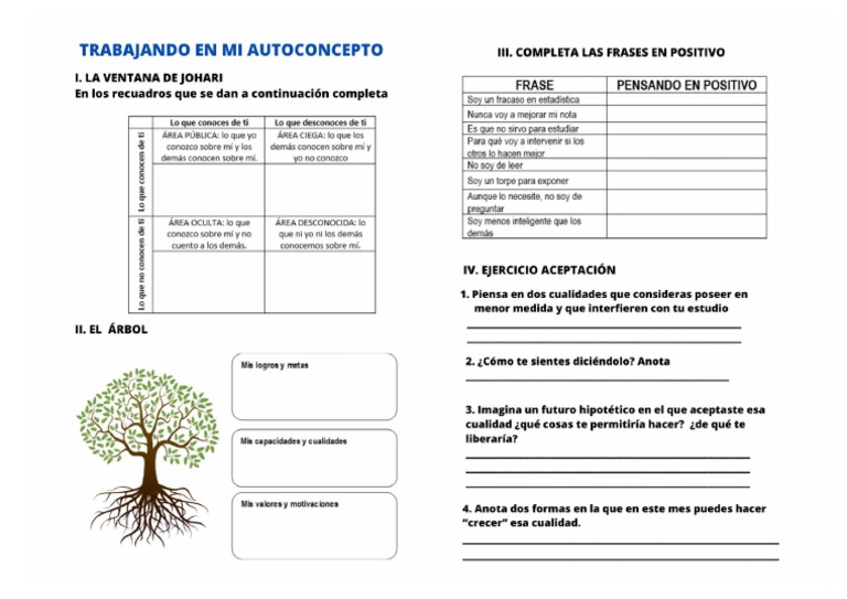 Ficha de Ejercicio 1 - Autoconcepto Académico | PDF