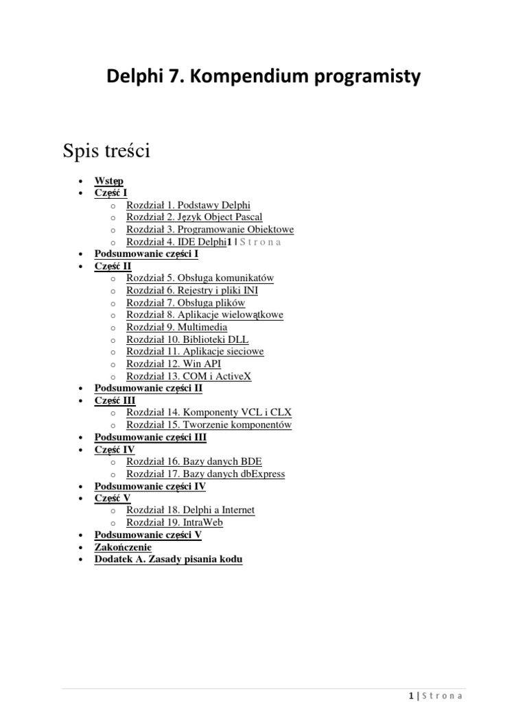 Delphi 7.kompendium Programisty WWW - Przeklej.pl | PDF