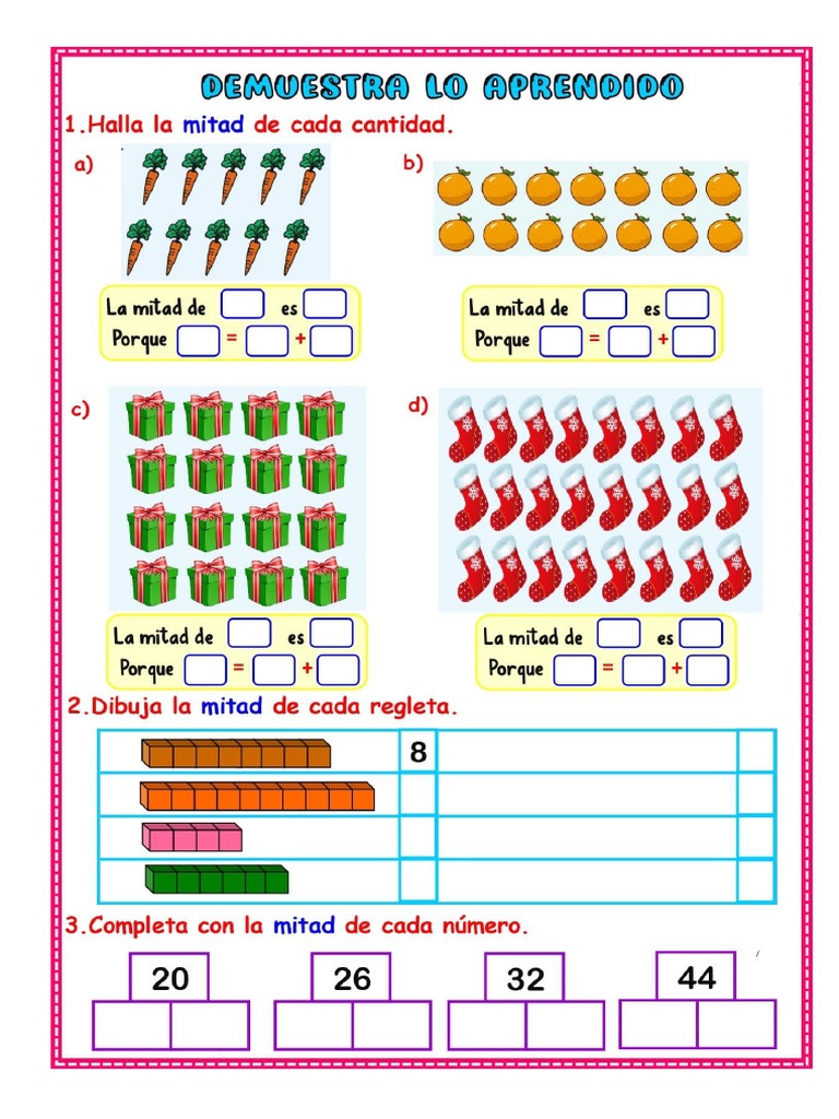 Ficha S36jueves Mat La Mitad de Un Número | PDF