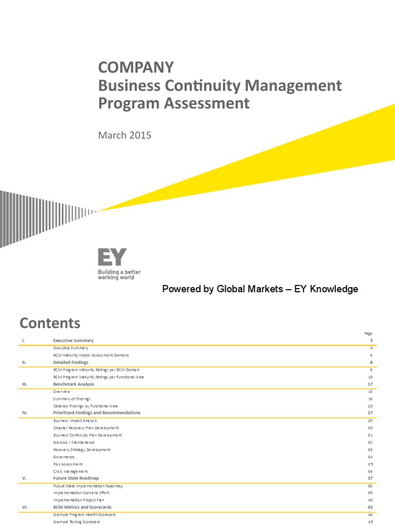 Business Continuity Management - BCM - Assessment | PDF | Emergency ...