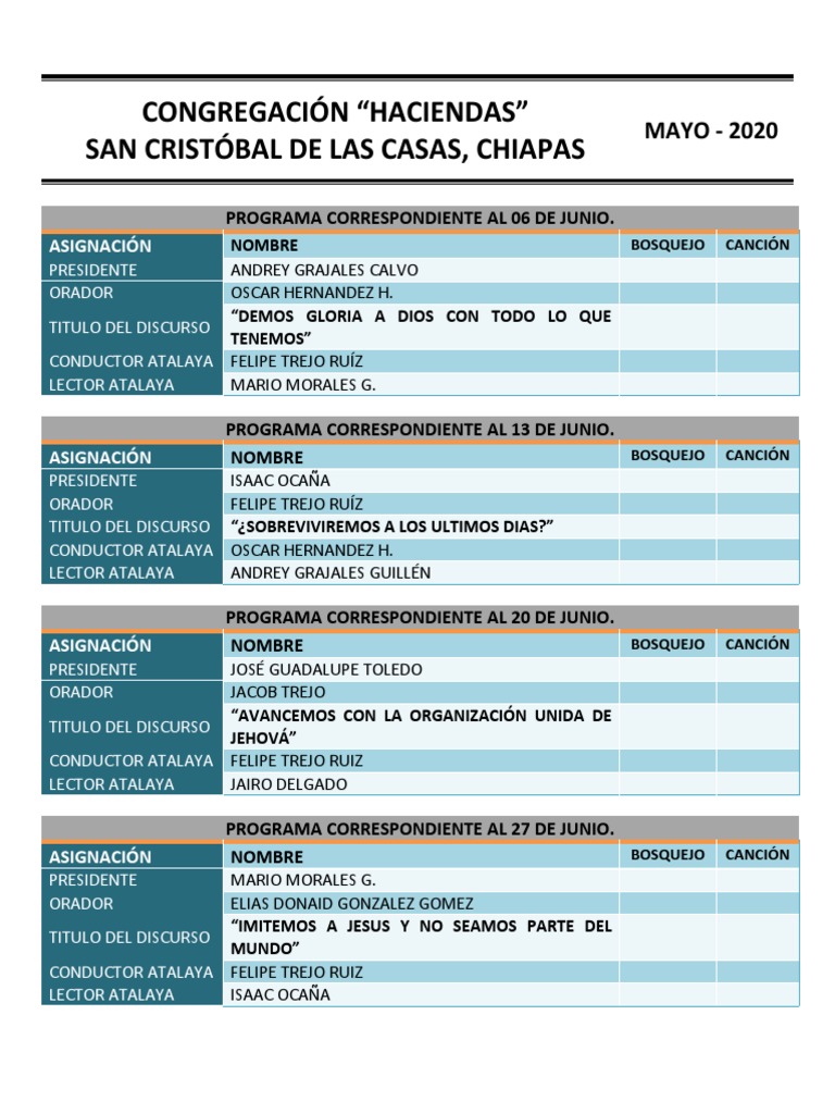 Programa Reunion Publica 4 Semanas | PDF