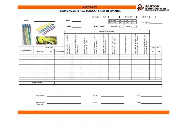 Check List Eslingas | PDF