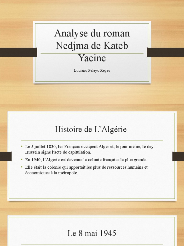 Analyse Du Roman Nedjma de Kateb Jacine | PDF | Algérie