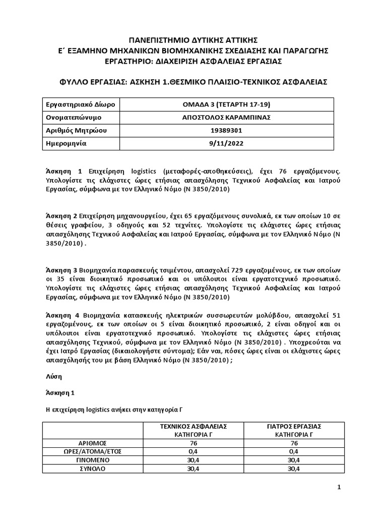 ΑΠΟΣΤΟΛΟΣ ΚΑΡΑΜΠΙΝΑΣ 19389301 ΦΥΛΛΟ ΕΡΓΑΣΙΑΣ 1 - Θεσμικο Πλαίσιο | PDF