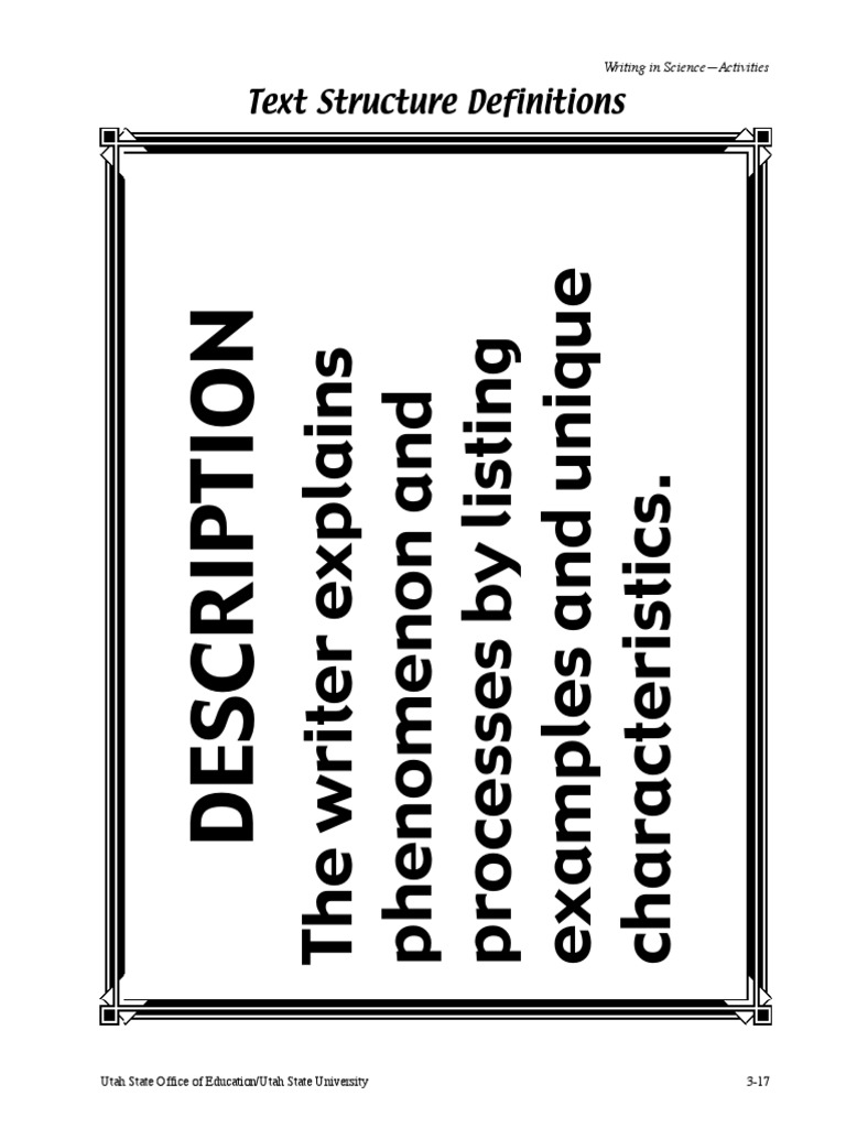 Text Structure Definitions | PDF | Science | Cognitive Science