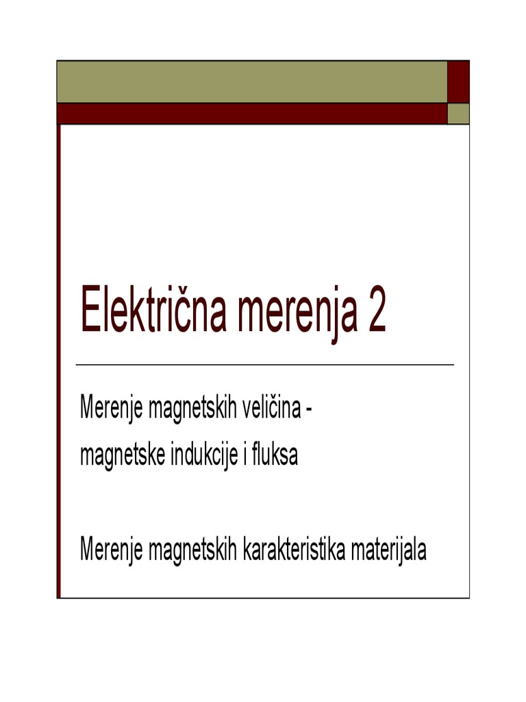 3 - Merenje Magnetskih Velicina - Magnetske Indukcije I Fluksa | PDF
