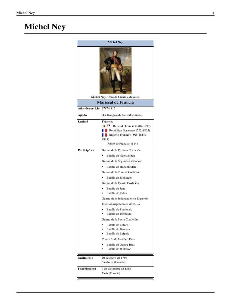 Michel Ney | PDF | Batalla de waterloo | Napoleón