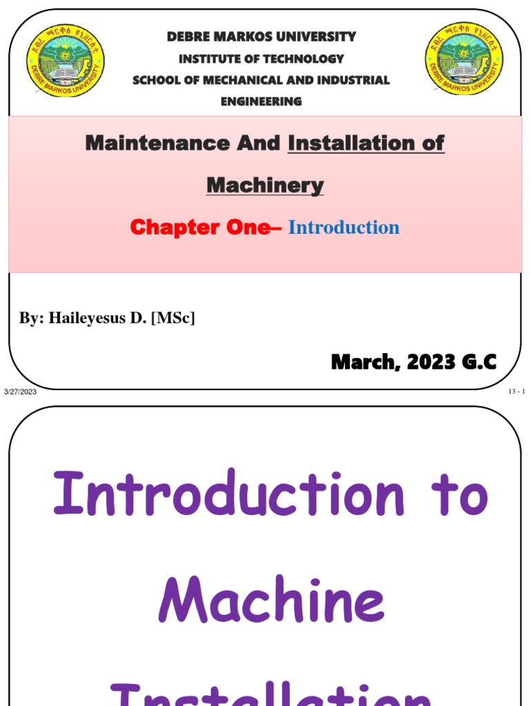 Lecture - 1@2 PPT (Machine Installation) | PDF | Foundation ...
