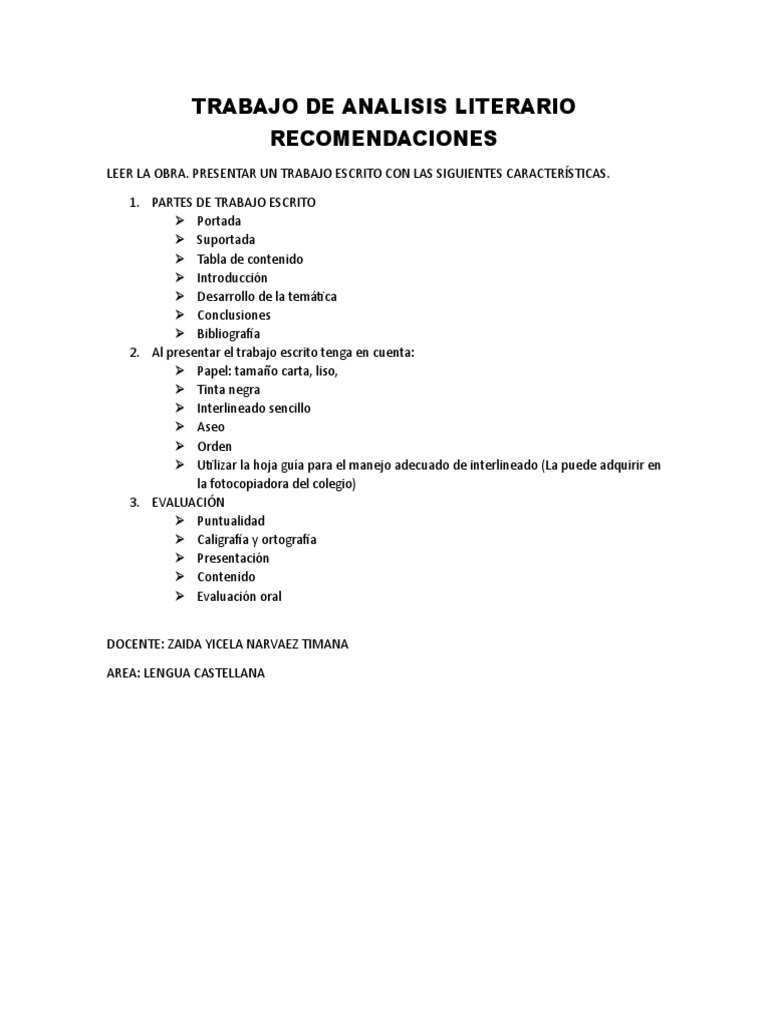 Guia de Analisis Literario | Descargar gratis PDF | Narración | Escritura