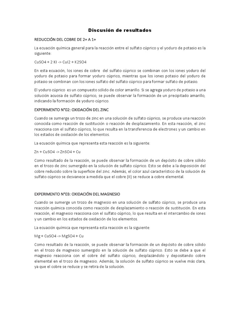 Discusión de Resultados | PDF