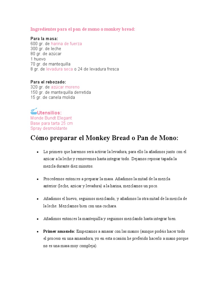 Monkey Bread o Pan de Mono | PDF | Panes | Levadura