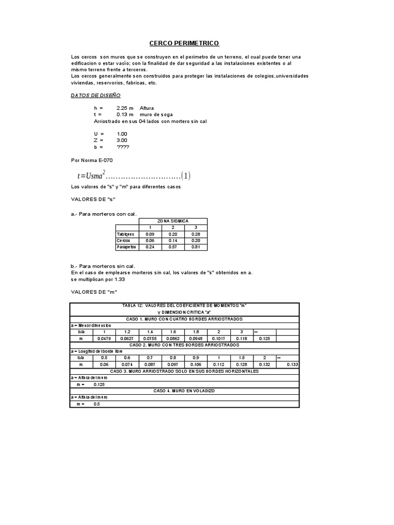Calculo Muro y Cerco Perimetrico | PDF | Mecánica de sólidos ... Calculo Muro y Cerco Perimetrico | PDF | Mecánica de sólidos ...