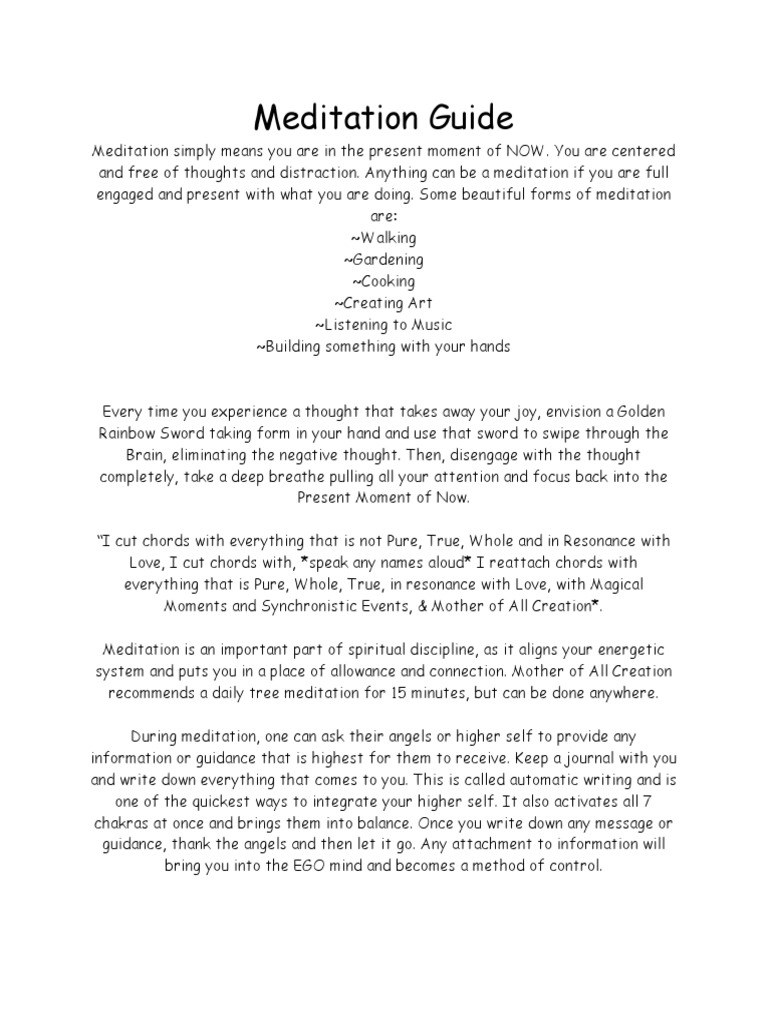 Meditation Guide Pdf