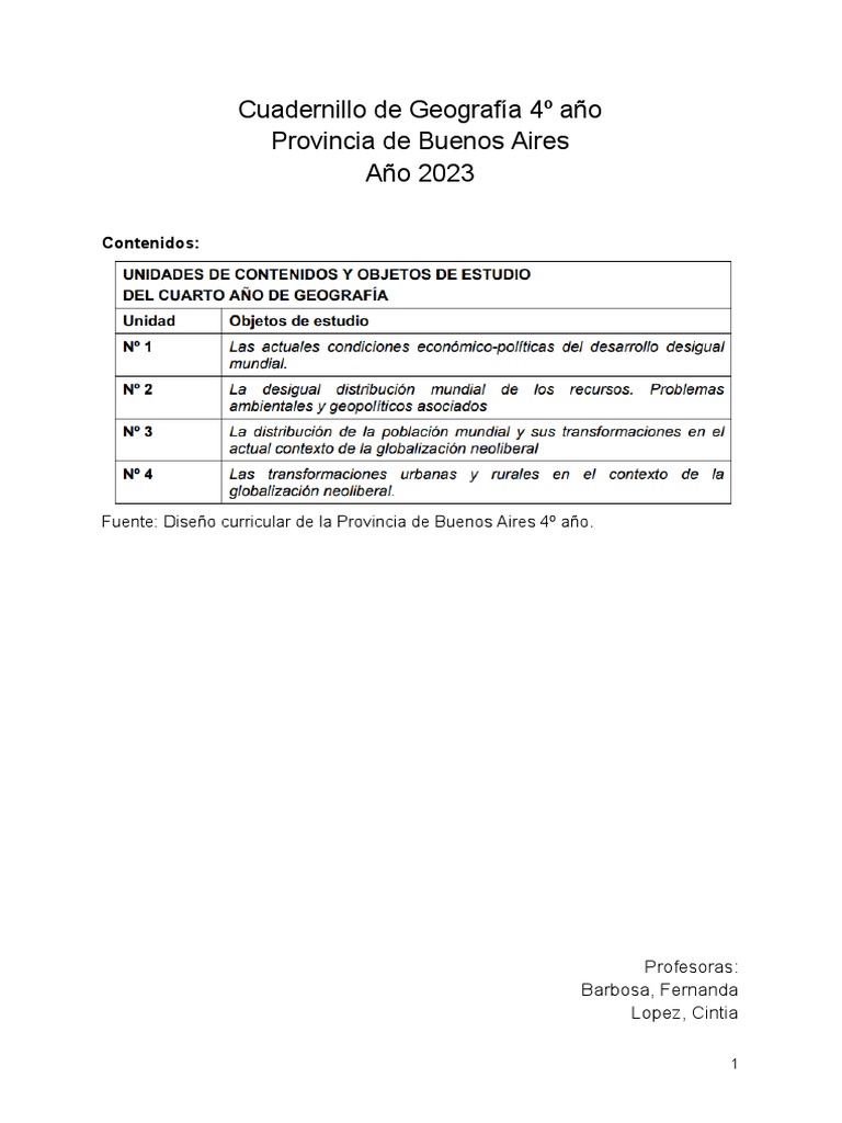 Cuadernillo 4to Geografía | PDF