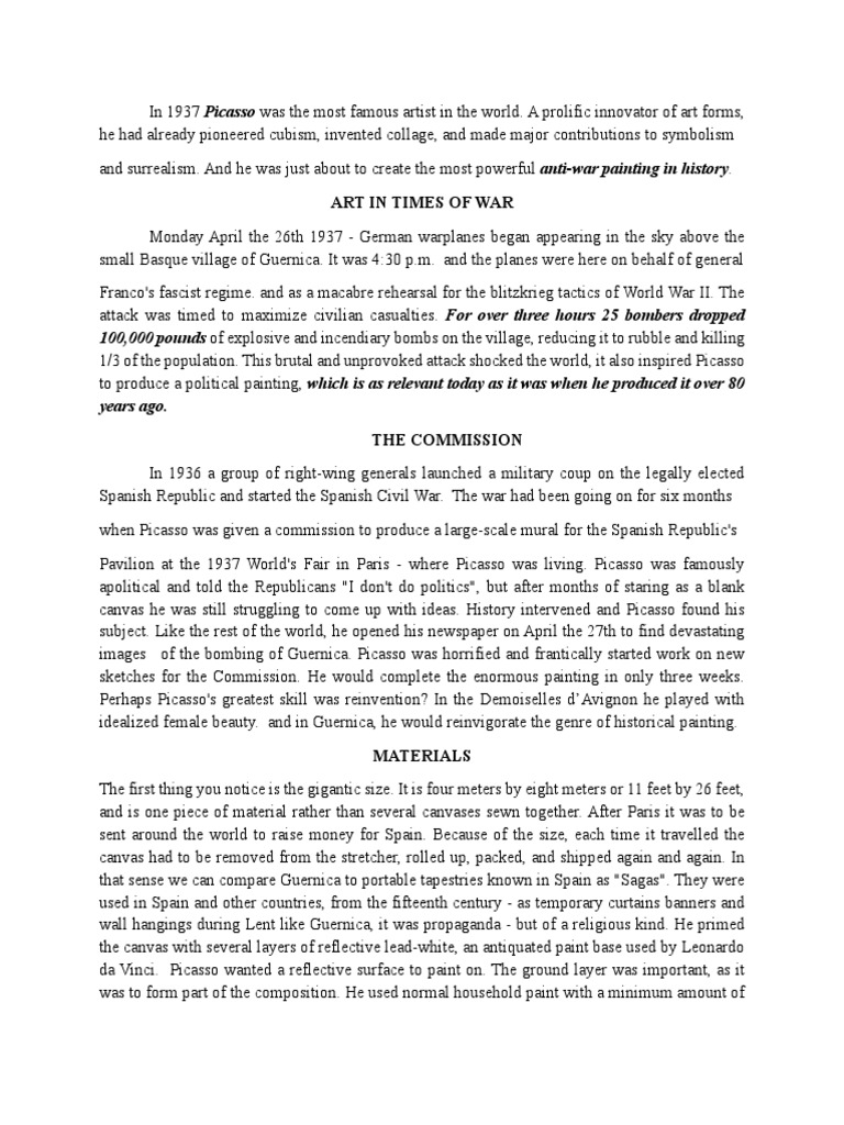 Picasso Pdf Pablo Picasso