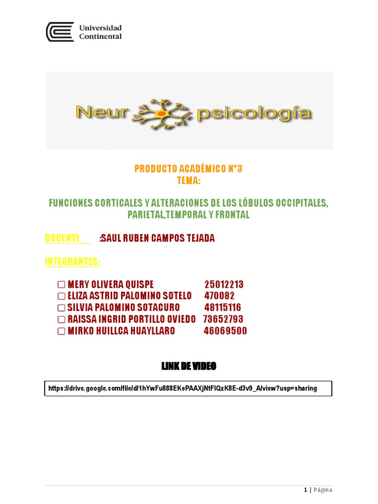 PA3 Neuropsicología | Descargar gratis PDF | Evaluación | Memoria