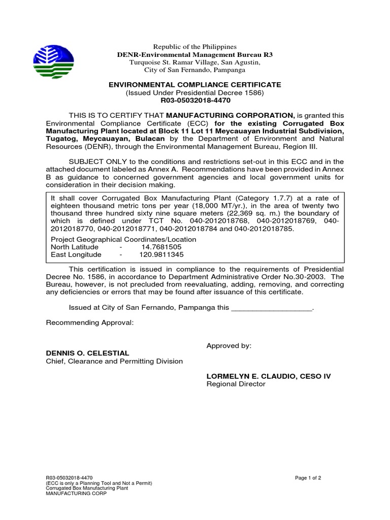 Ecc Sample | PDF | Waste | Hazardous Waste