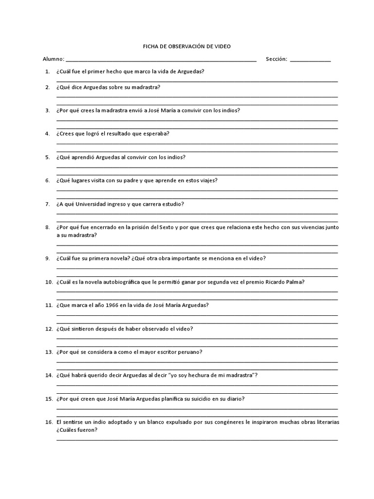 Ficha de Observación de Video | PDF