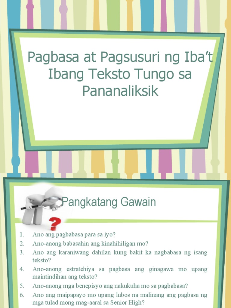 pagbasa at pagsusuri | PDF