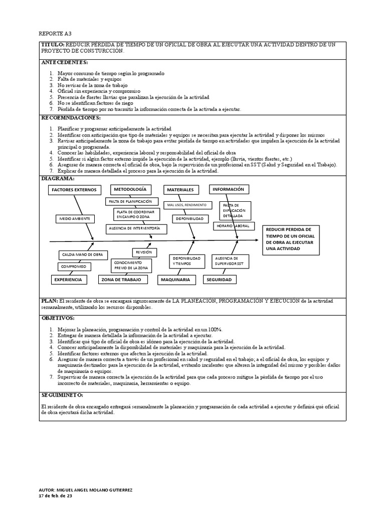 Reporte A3 | PDF | Planificación