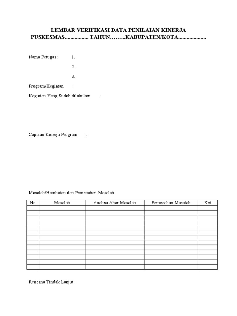 Lembar Verifikasi PKP Pusk - 021218 | PDF | Bisnis