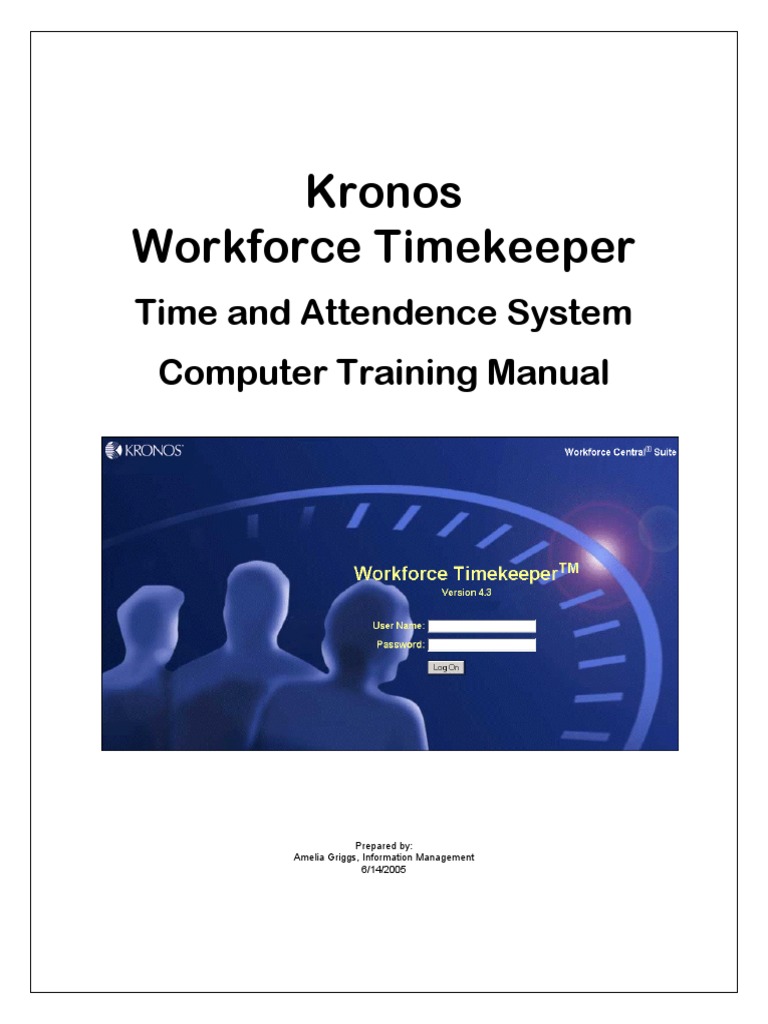 Kronos Timekeeper Training Manual | PDF | Login | Accrual