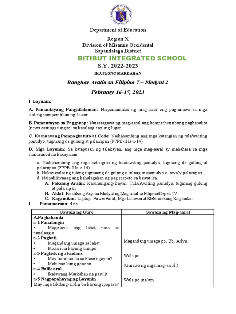 DLP - Karunungang Bayan | PDF